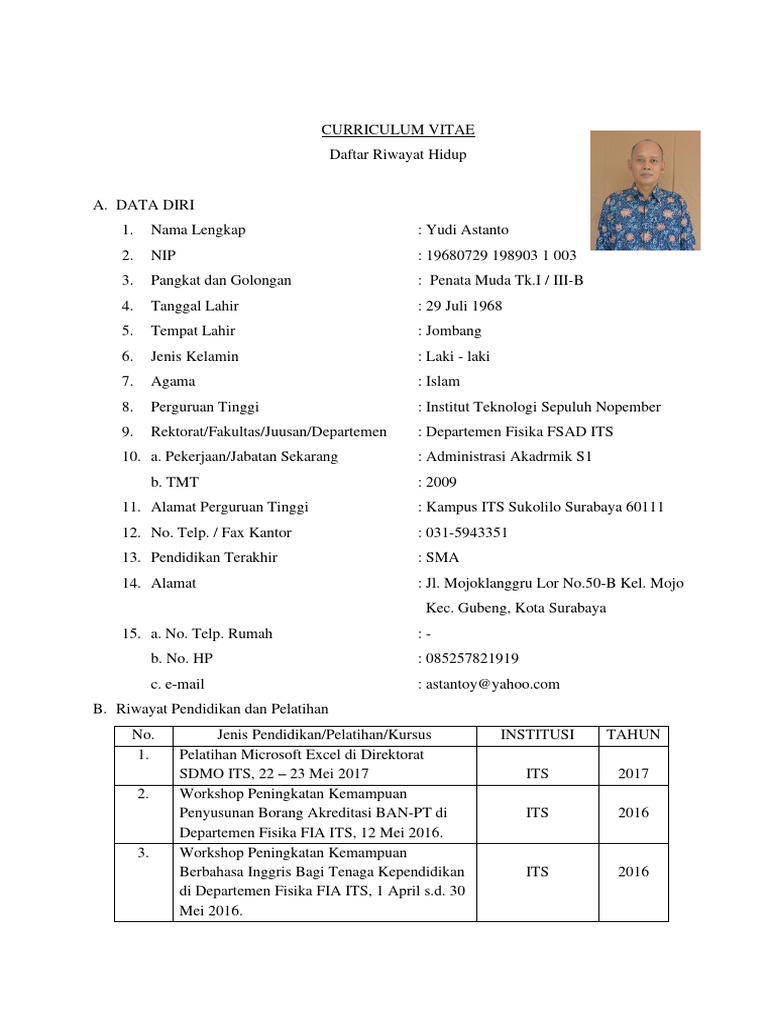 CV Yudi Astanto | PDF