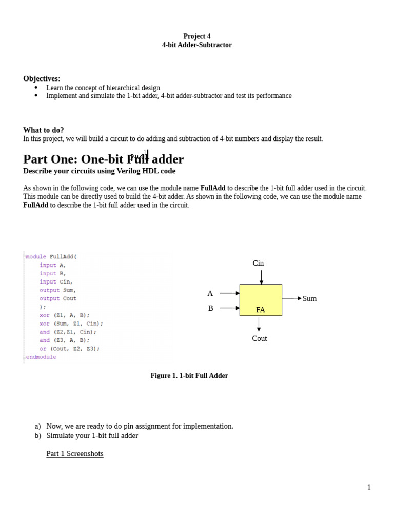 Project4 1 | PDF | Hardware Description Language | Computing