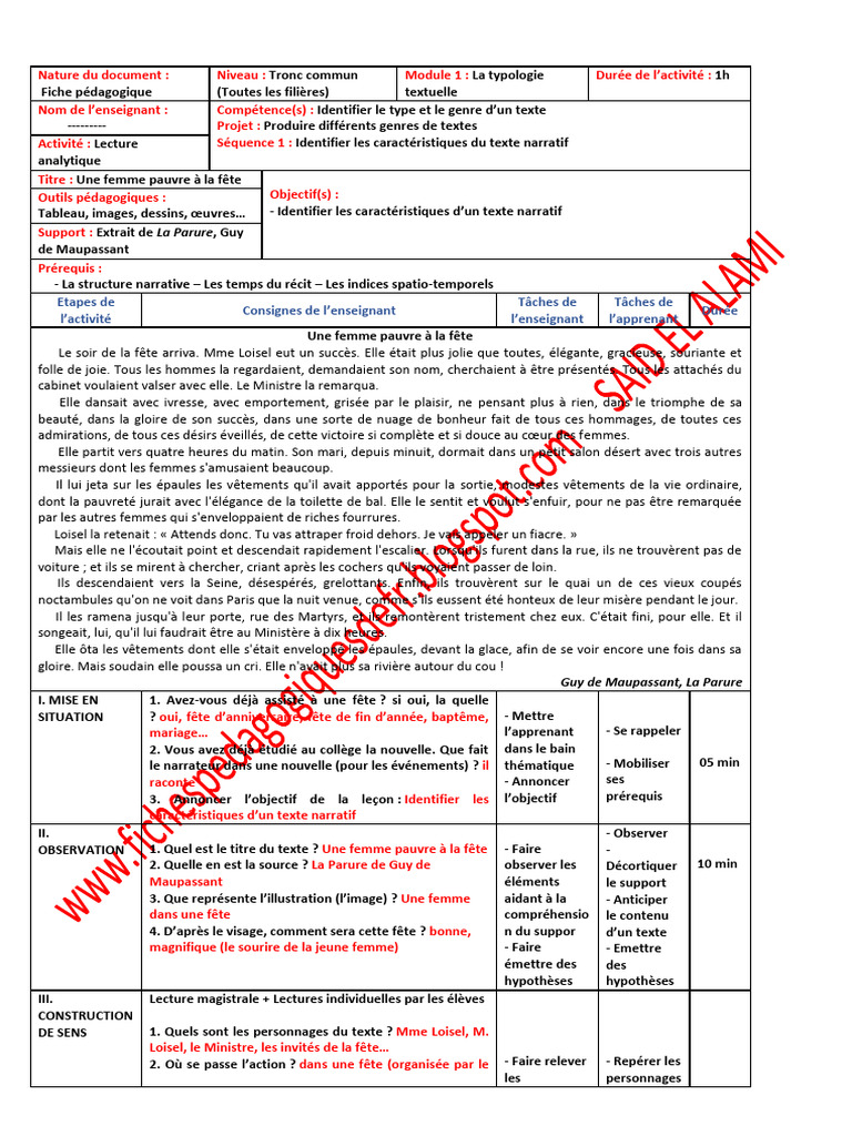 Identifier un Texte Narratif | PDF