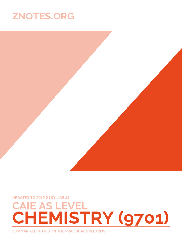 Caie As Level Chemistry 9701 Practical v1 | PDF