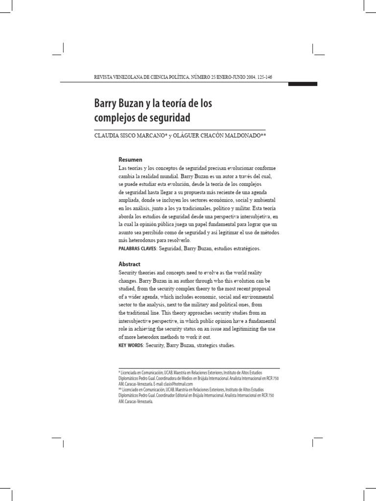 Barry Buzan y La Teoria de Los Complejos | PDF | Filosofía