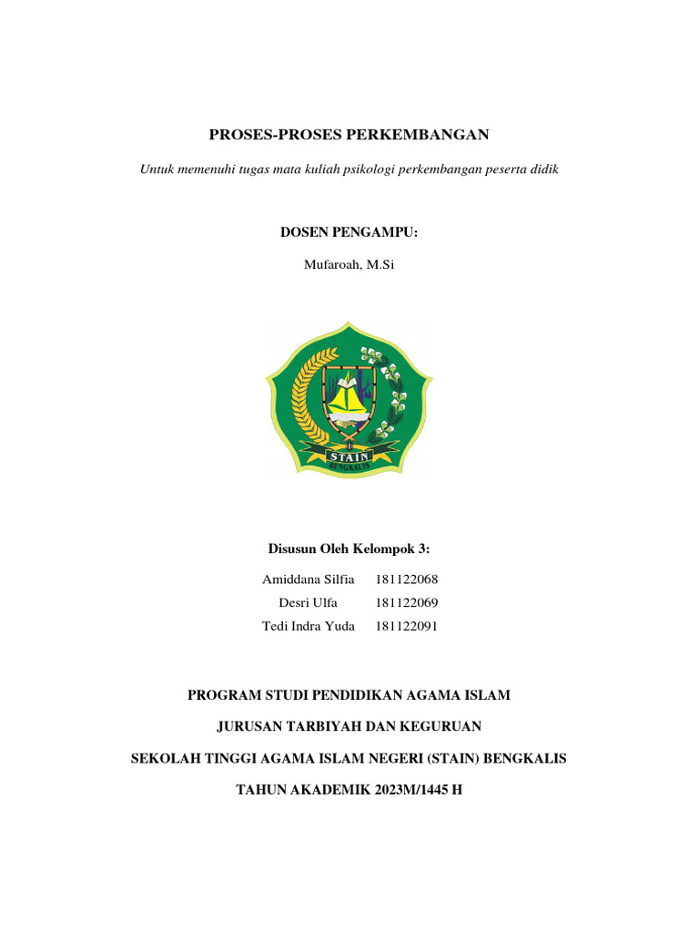 Proses Perkembangan | PDF | Karier & Perkembangan