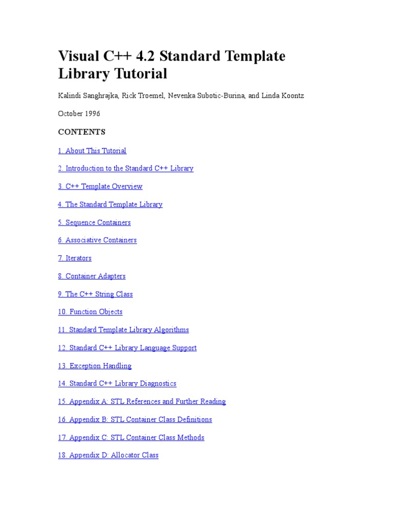 Visual CPP Template Library | PDF | C++ | Class (Computer Programming)
