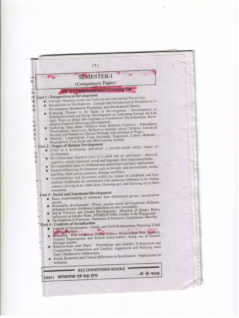 Bed 1st Sem Syllabus | PDF