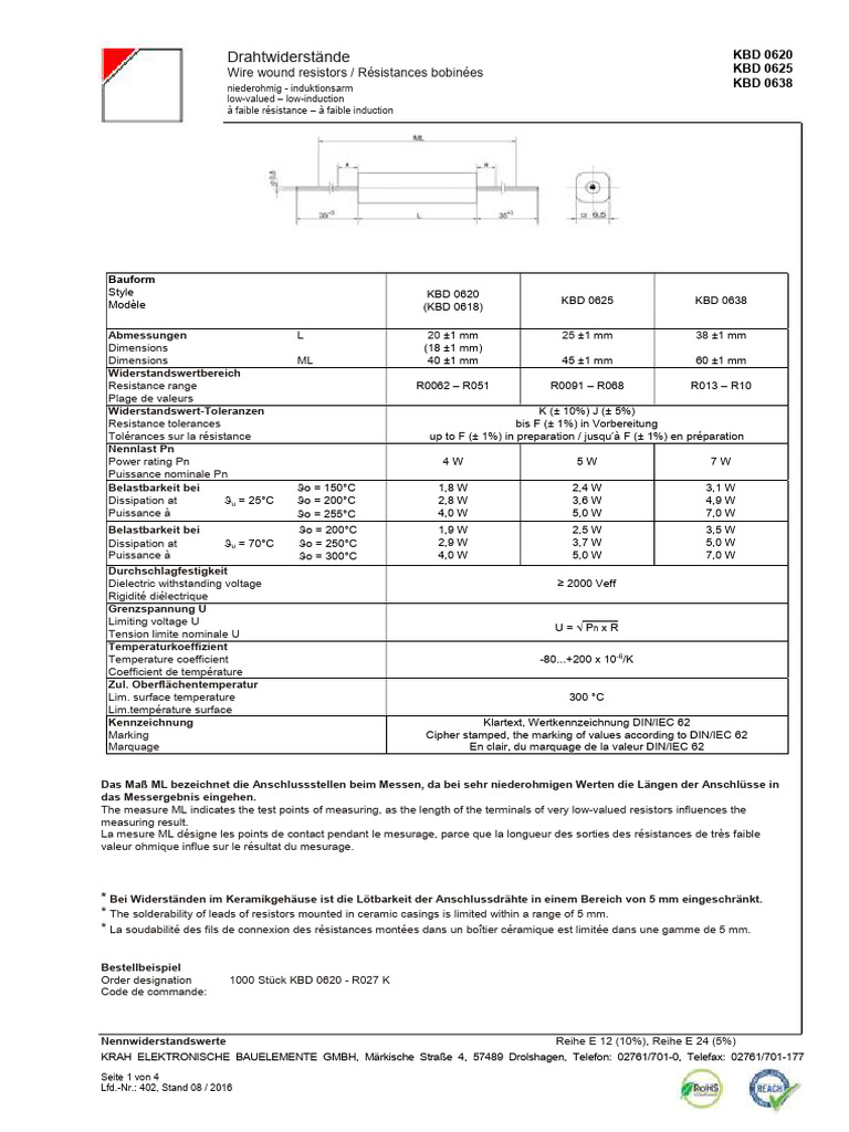 Datenblatt-Kbd Resistor | PDF