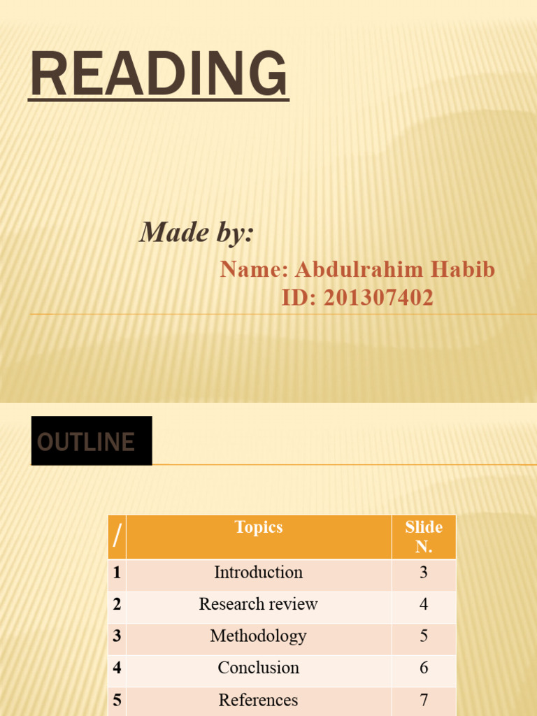 Reading presentation | PDF
