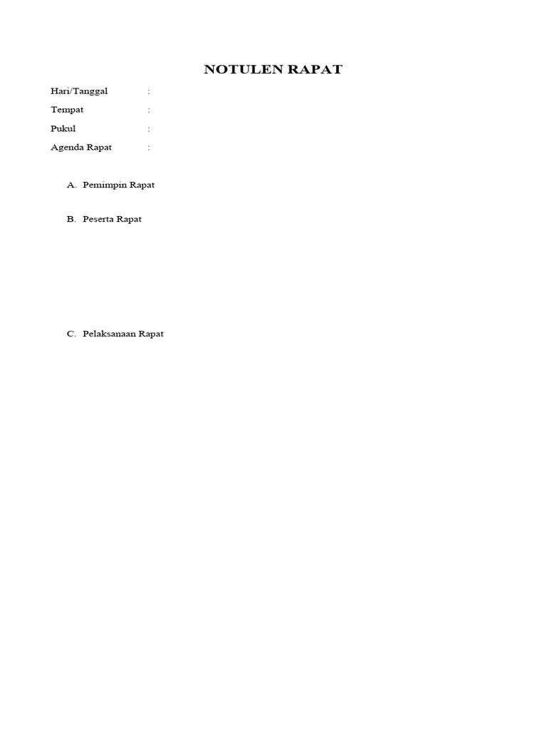 Format Notulen Rapat | PDF