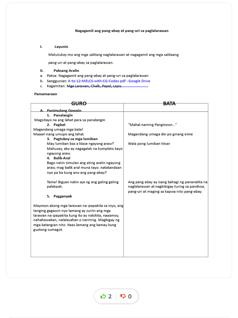 Filipino DLP Detailed Lesson Plan - Compress | PDF
