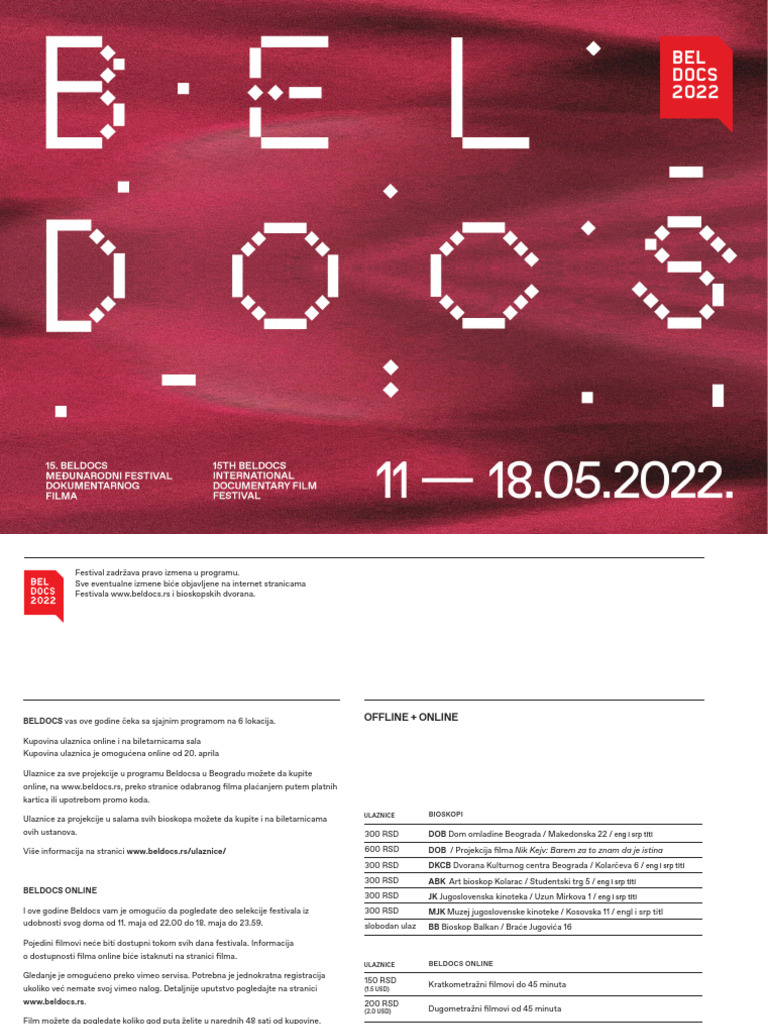 BELDOCS 2022 _ Program | PDF