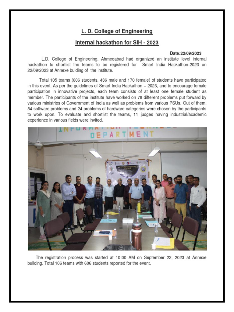 Internal Hackathon 2023 Report mXV2tf | PDF