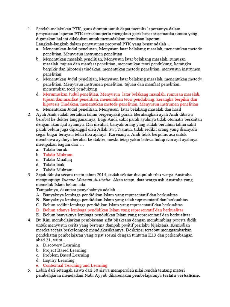 PAKET II TRY OUT PPG 2021 Nov Udah Edit | PDF