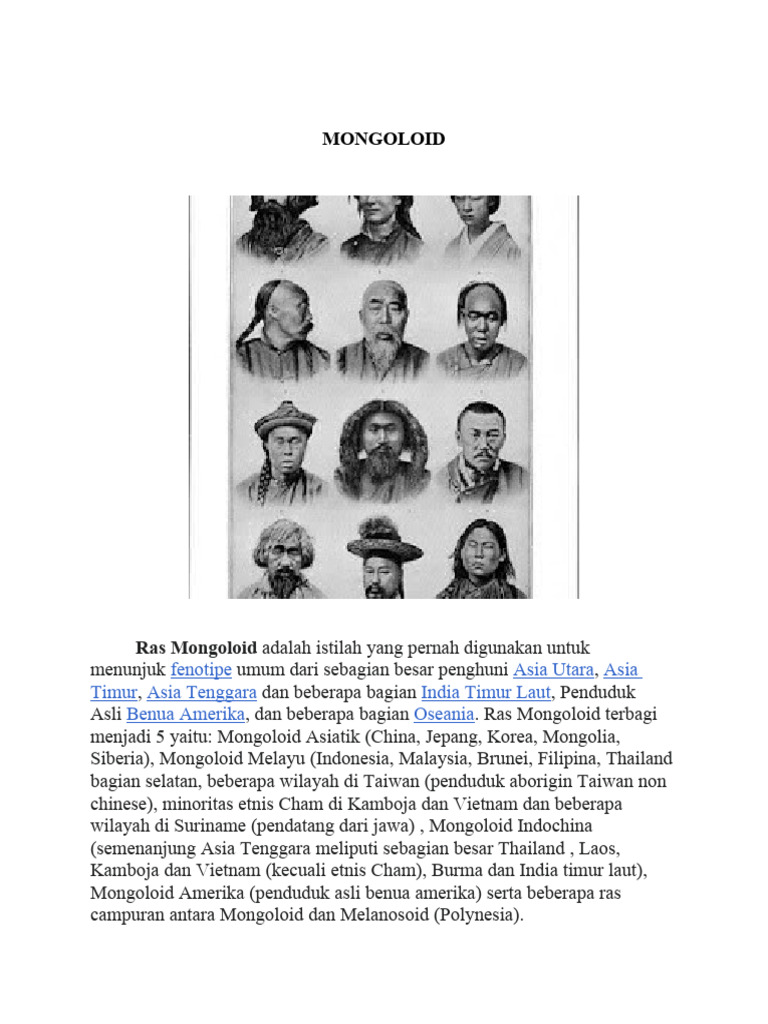 Makalah Ras Mongoloid | PDF