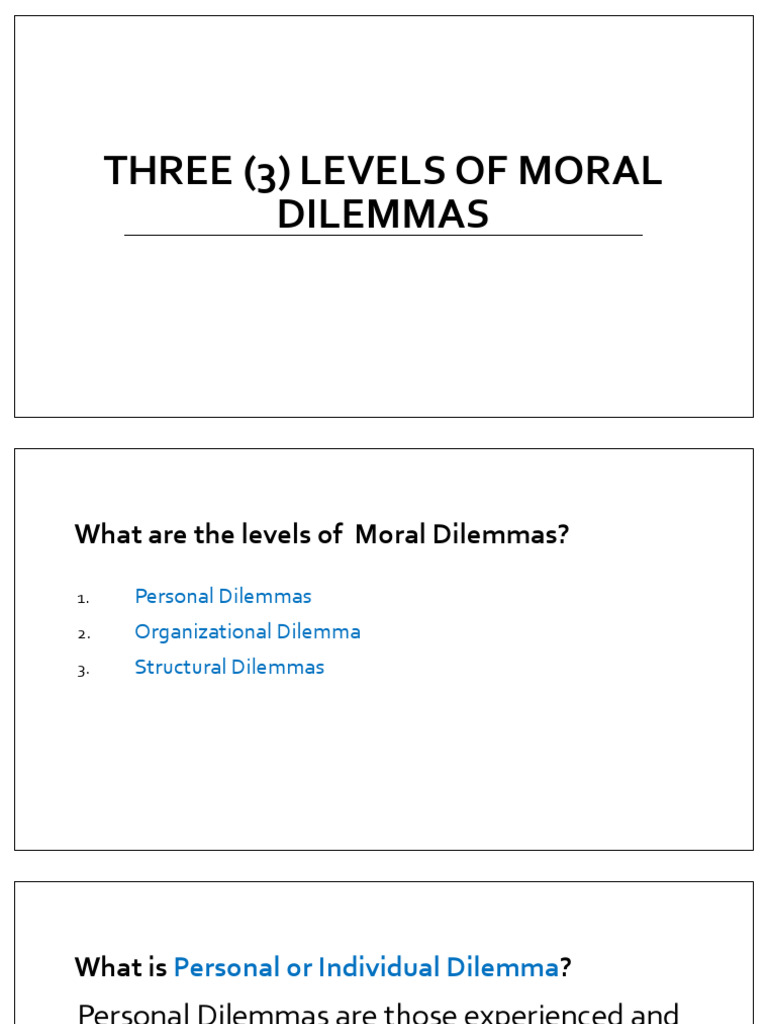 3L of Moral Dilemmas - WK 04 | PDF | Self-Improvement
