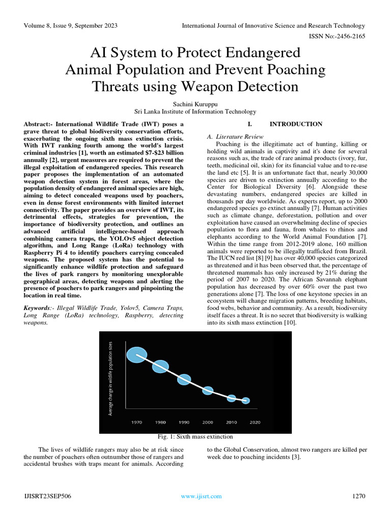 AI System to Protect Endangered Animal Population and Prevent Poaching ...