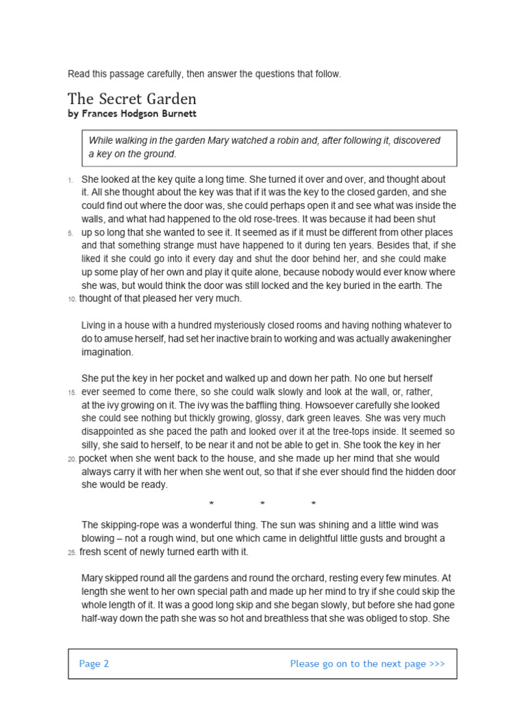 The Secret Garden Passage | PDF | The Secret Garden