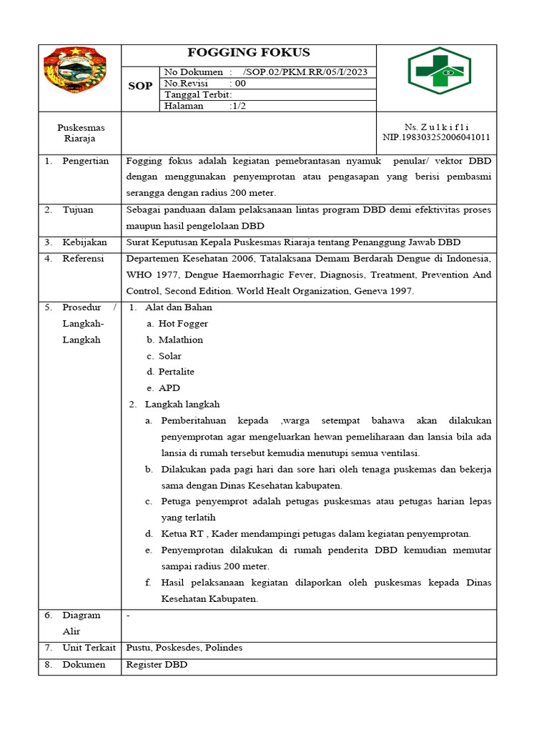 Sop Fogging Fokus | PDF
