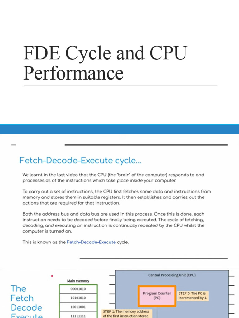 FDE Cycle and CPU Performance | PDF