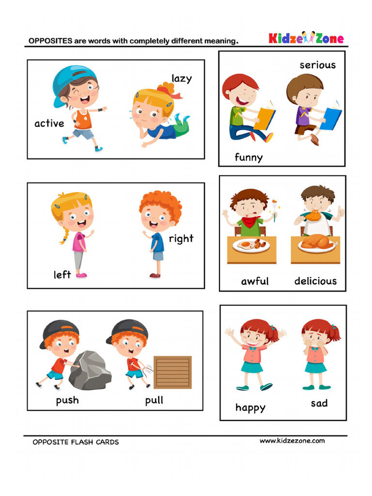 Find The Opposite Flash Card 10 | PDF