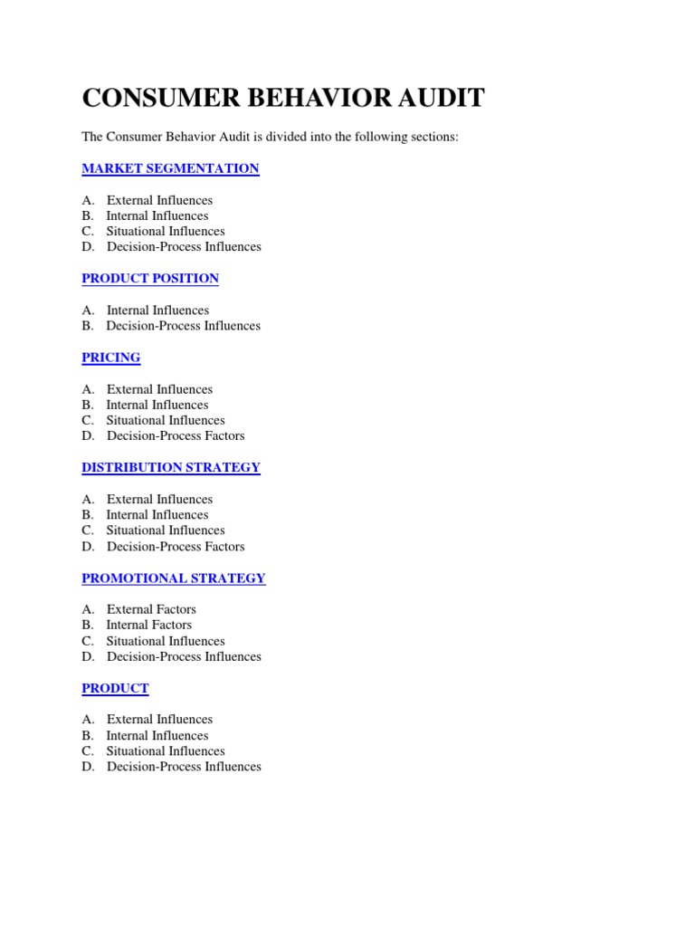 CB Audit | PDF | Consumer Behaviour | Strategic Management