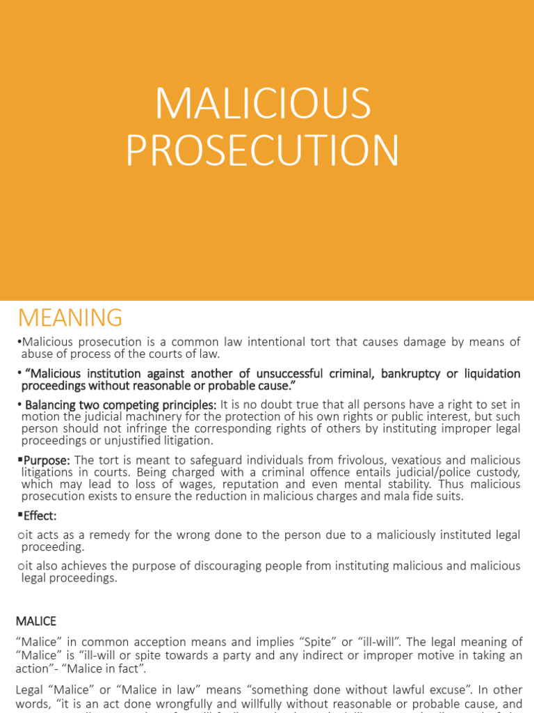 Average Settlements in Malicious Prosecution | PDF | Malicious ...