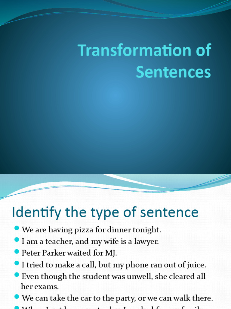 Sentence Transformation Techniques | PDF