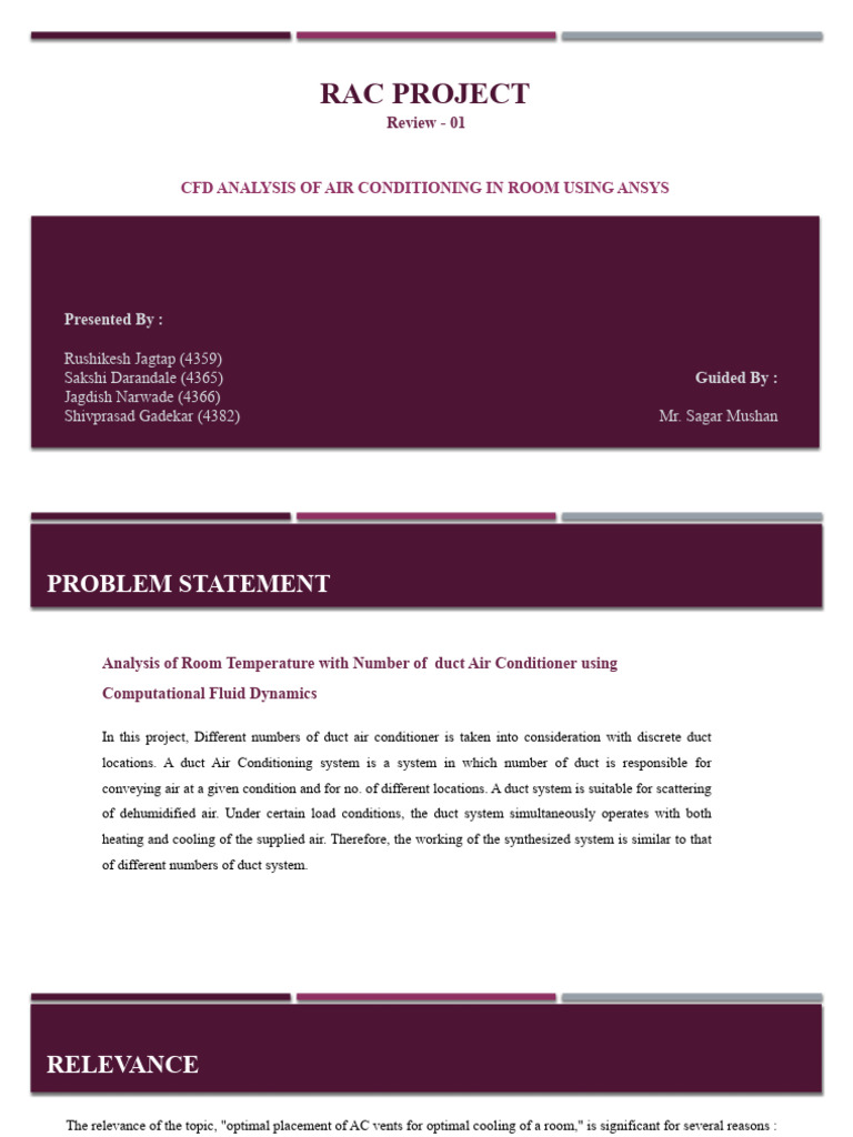 Rac Project: CFD Analysis of Air Conditioning in Room Using Ansys | PDF ...