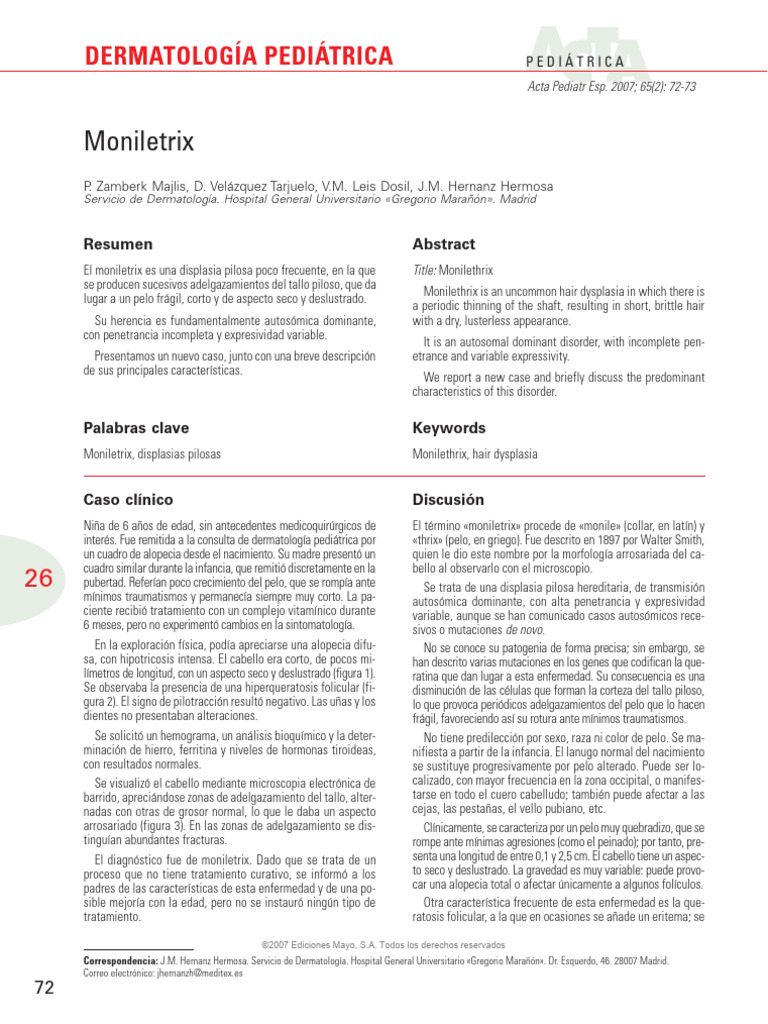 Dermatologia Moniletrix | PDF | Ciencia y matemáticas