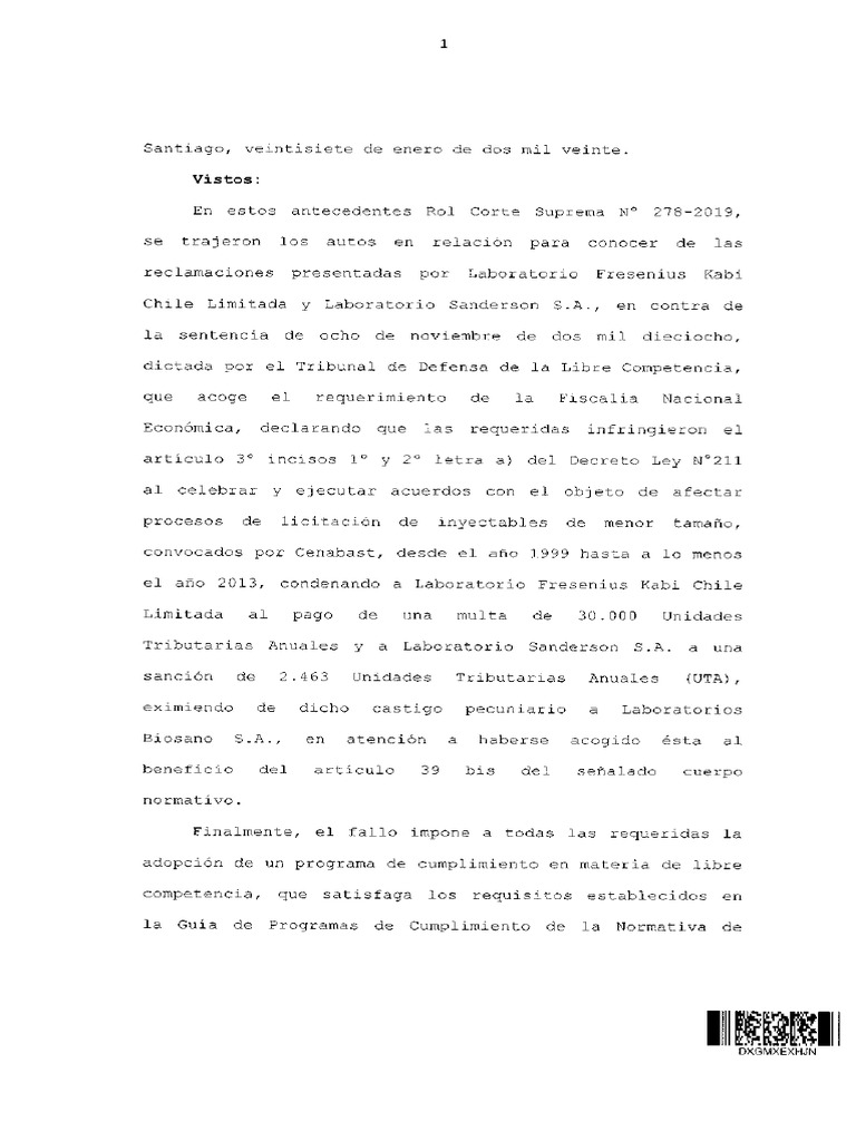 Sentencia-Cs-C-312-16 Acoge Reclamacion Baja Multas | PDF