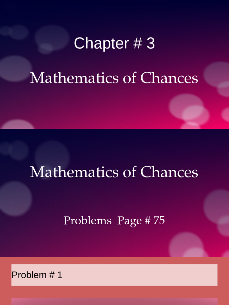 Chapter # 3 Mathematics of Chances | PDF | Probability | Mathematics