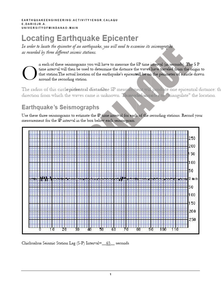 Activity 2 (Locating Epicenter) | PDF | Seismology | Earthquakes