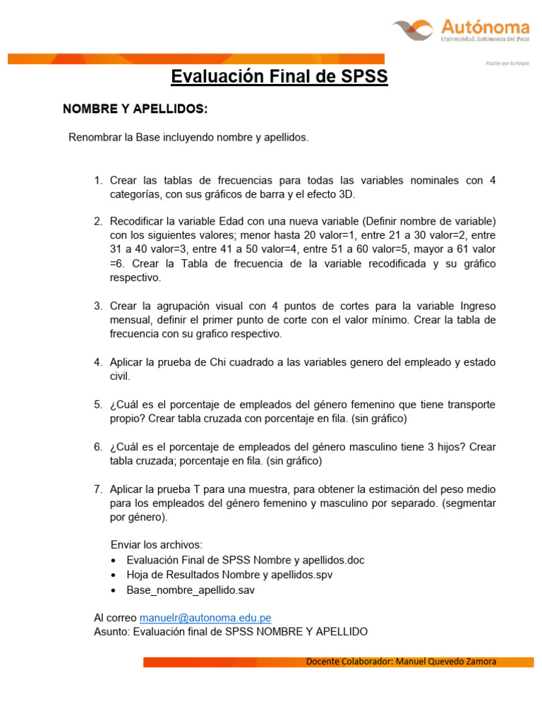 Evaluacion Final de SPSS - F | PDF