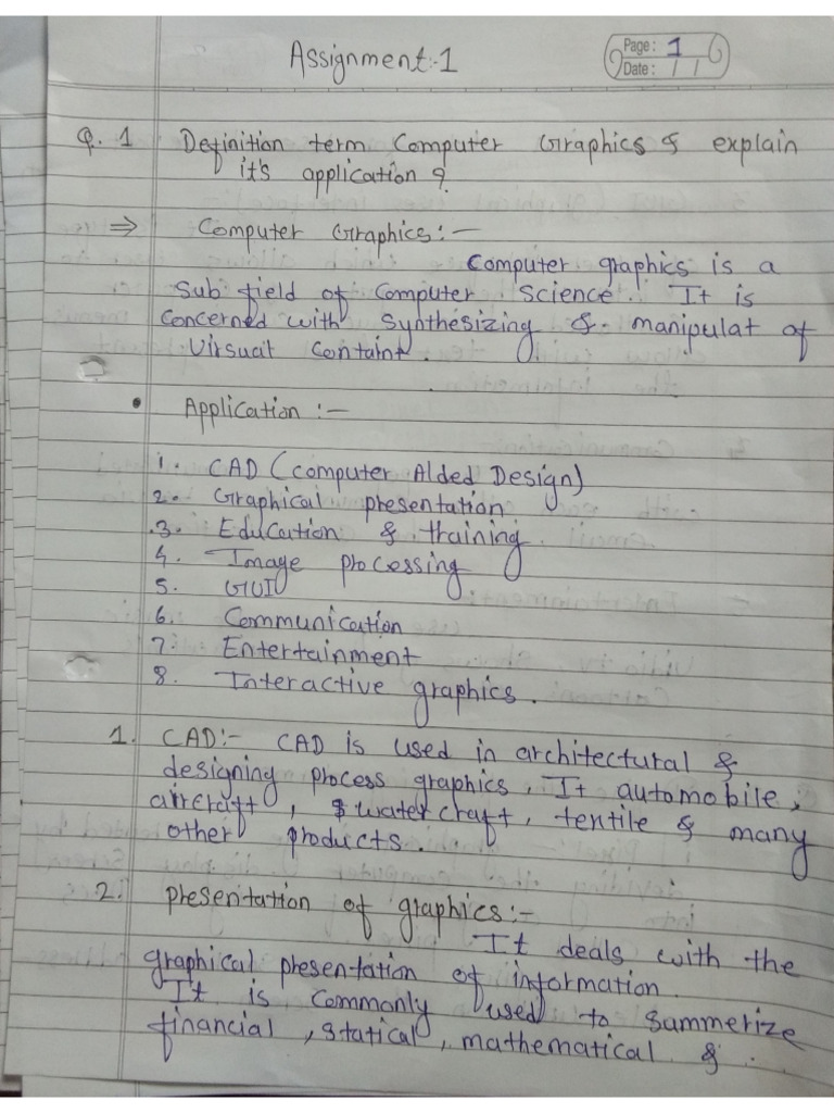 CG Assignment No 1 | PDF