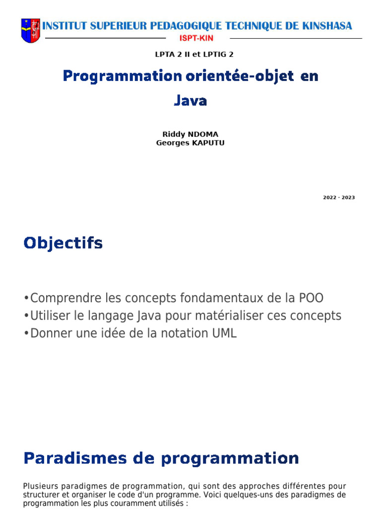 Cours POO-2023 - RN | PDF