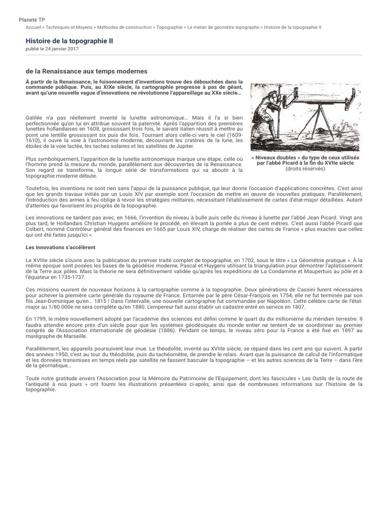 Histoire de la topographie moderne | PDF