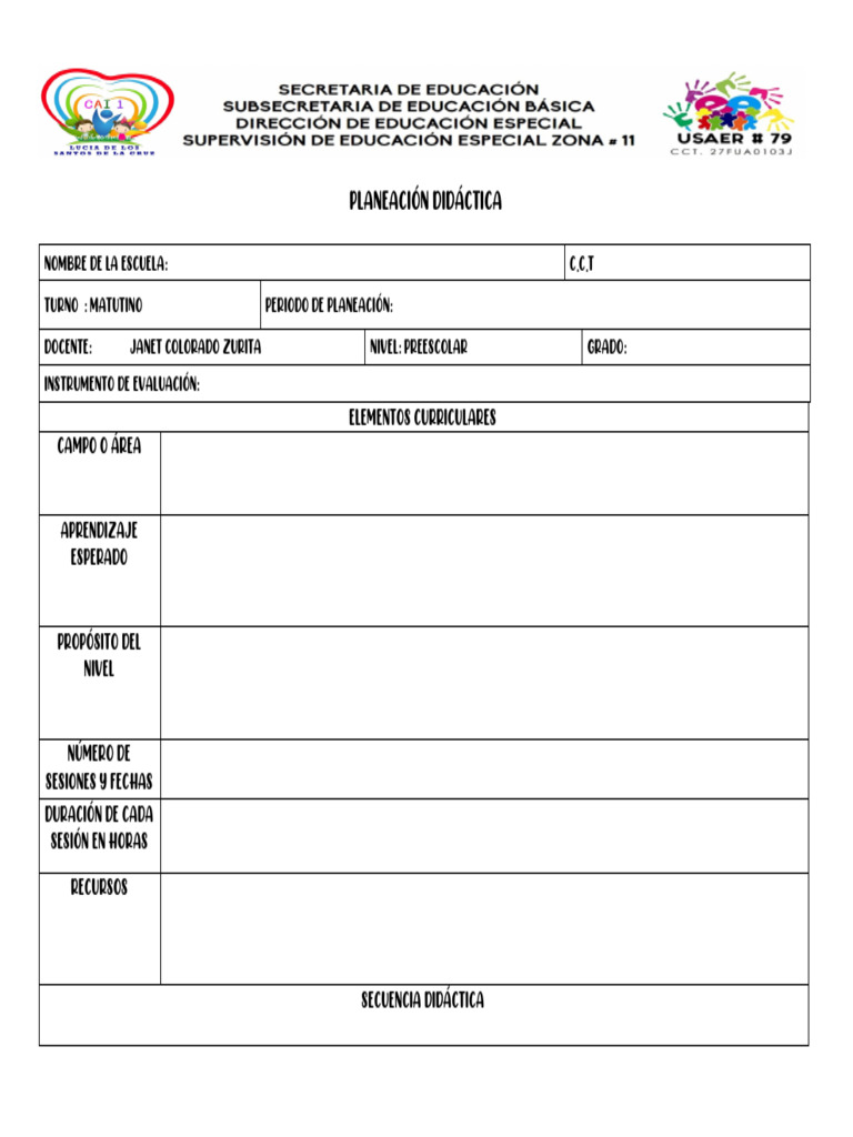 Formato de Planeacion | PDF