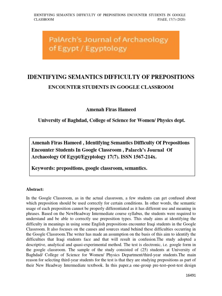 Indentifying Semantics Difficulty of Prepositions | PDF | Adjective | Preposition And Postposition