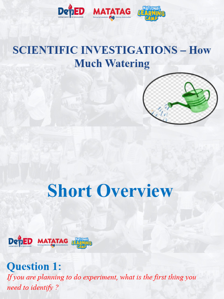 Lesson 6 Scientific Investigation How Much Watering | PDF | Experiment ...