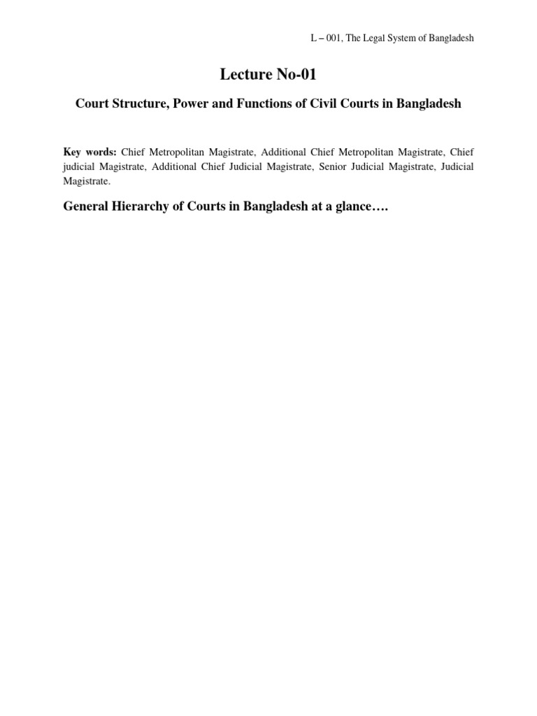 Bangladesh Civil Court Structure Overview | PDF | Magistrate | Judge