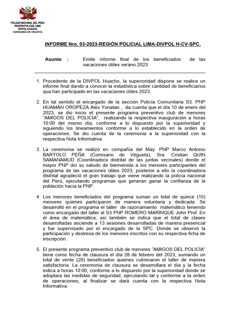 Informe Completo | PDF