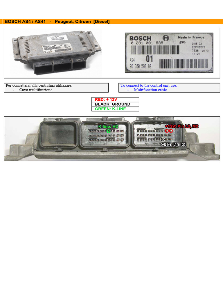 Pinout Bosch As4 As41 Psa | PDF