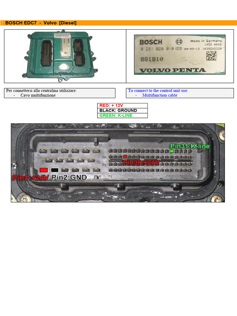 Pinout Bosch Edc7 Volvo | PDF