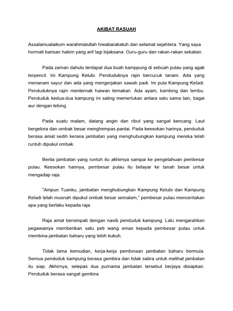 Bercerita Tahap 2 Akibat Rasuah | PDF