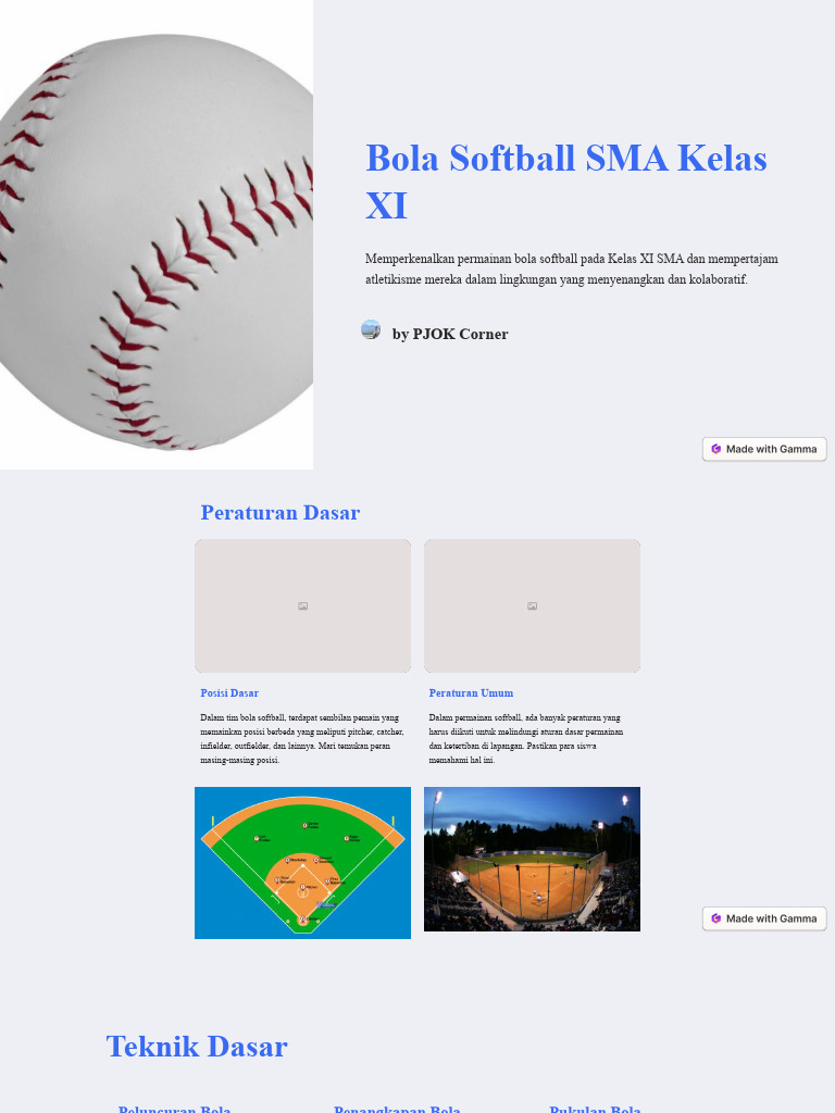 Bola Softball SMA Kelas XI | PDF