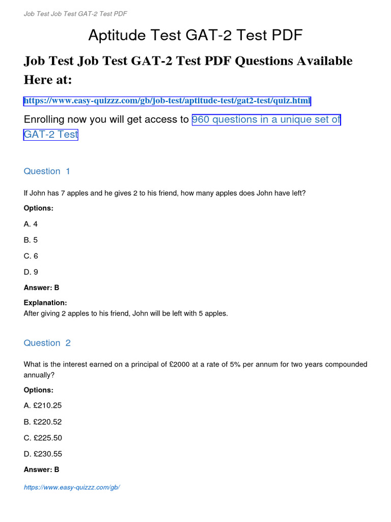 Gat2 Test | Download Free PDF | Inductive Reasoning | Inference