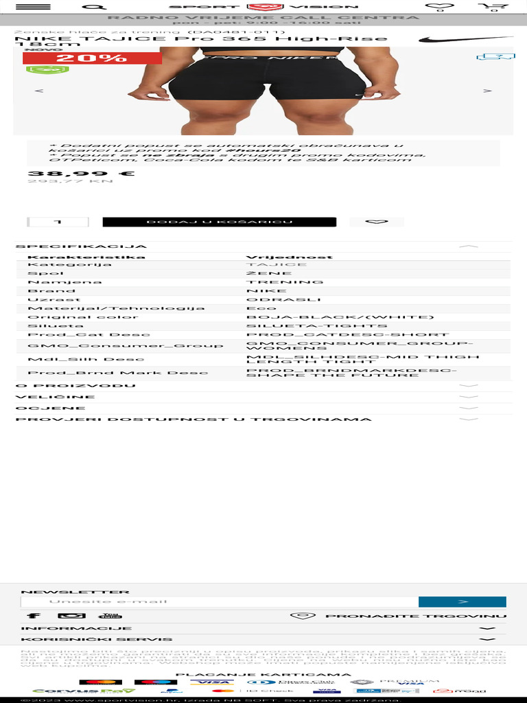 NIKE TAJICE Pro 365 High-Rise 18cm Sport Vision | PDF