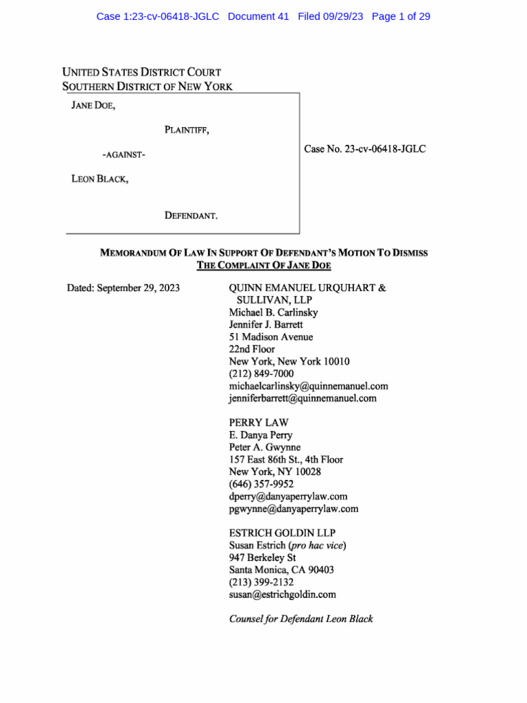 Motion to Dismiss Jane Doe's Claim | PDF | Federal Preemption | Complaint