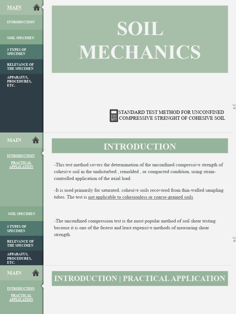 Unconfined Compressive Test Pdf Deformation Engineering Applied