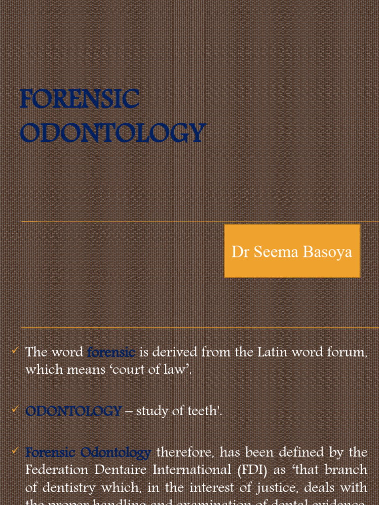 Forensic Odontology | PDF