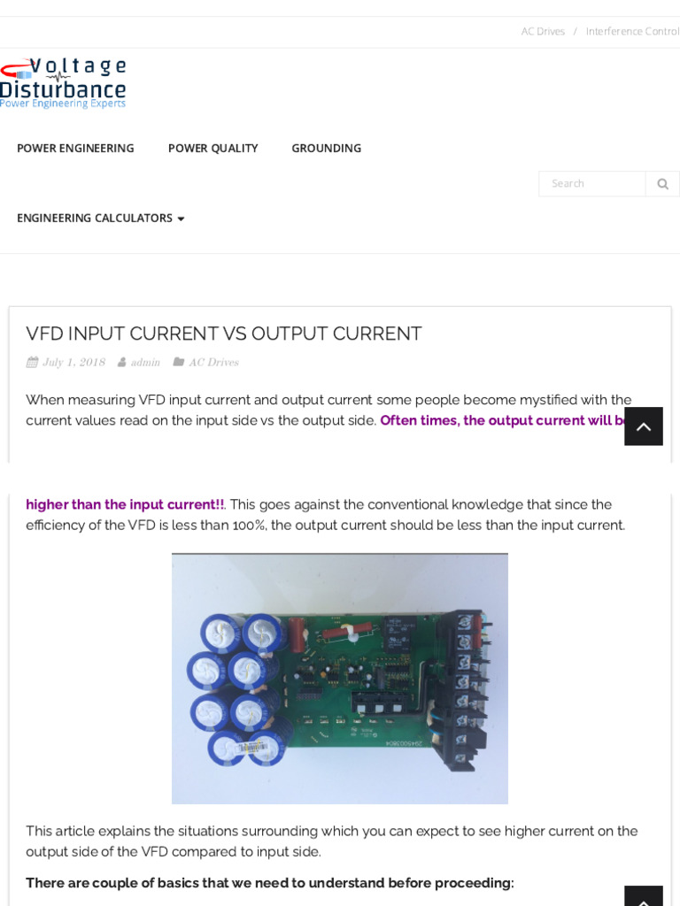 VFD Input vs Output Current Explained | PDF