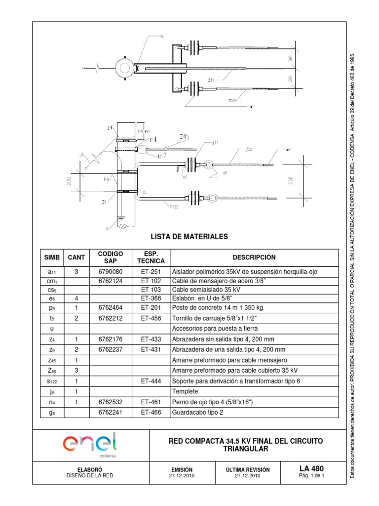 La 480 Red Compacta 34.5 KV Final Del Circuito Triangular | PDF ...